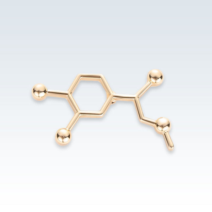 Adrenaline Molecules Gold Lapel Pin | ClinicalPosters