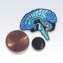 Neurologist Blue Enameled Brain Anatomy Lapel Pin | ClinicalPosters