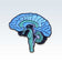 Neurologist Blue Enameled Brain Anatomy Lapel Pin | ClinicalPosters
