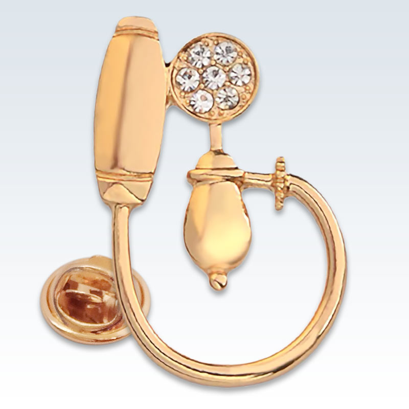 Cardiology Blood Pressure Gold Lapel Pin | ClinicalPosters