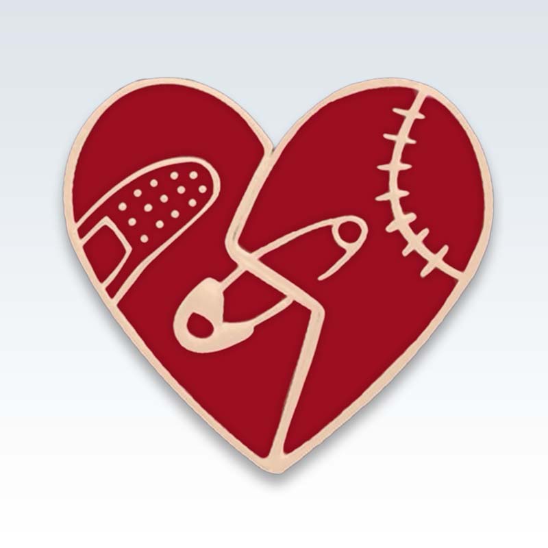2-Piece Mended Heart Enameled Metal Lapel Pin | ClinicalPosters