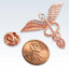 Doctors Winged Caduceus Rose Gold Lapel Pin | ClinicalPins