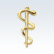Gold Caduceus Staff Lapel Pin | ClinicalPosters