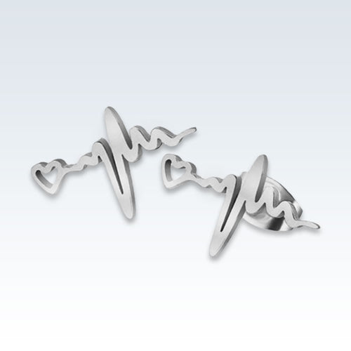 Cardiologists Heart EKG Earring Studs | ClinicalPosters