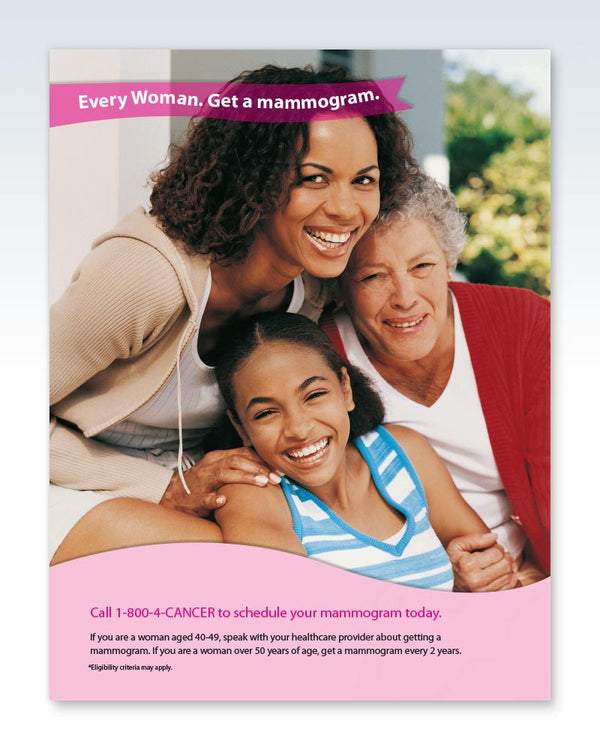 Every Woman Mammogram Poster 18x24 | ClinicalPosters
