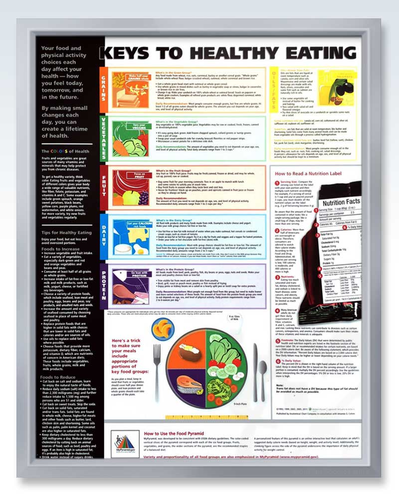 Keys to Healthy Eating Nutritional Posters | ClinicalPosters
