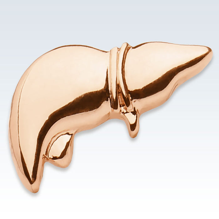 Hepatologists Liver Anatomy Gold Lapel Pin | ClinicalPosters