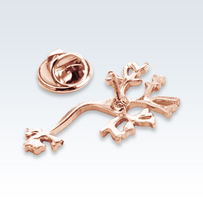 Neuron Anatomy Rose Gold Lapel Pin | ClinicalPosters