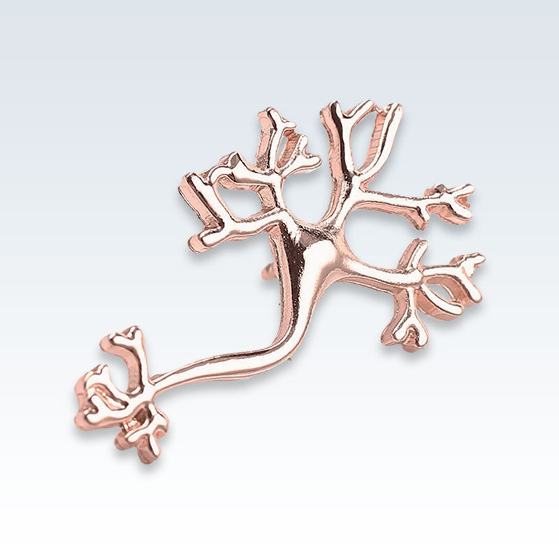 Neuron Anatomy Rose Gold Lapel Pin | ClinicalPosters