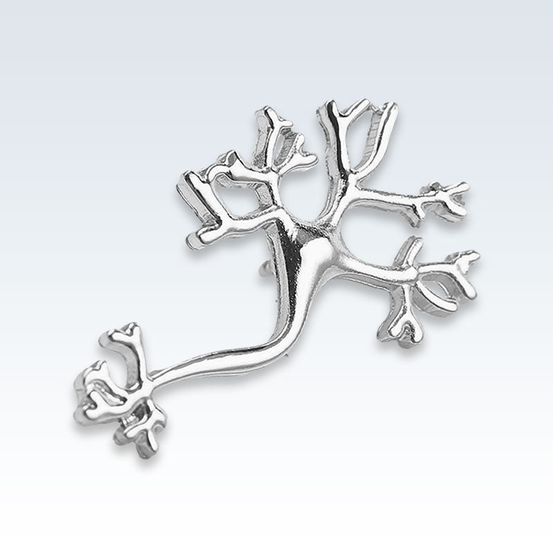 Neuron Anatomy Silver Lapel Pin | ClinicalPosters