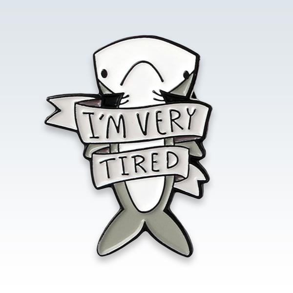 Tired Shark Enamel Lapel Pin | ClinicalPosters