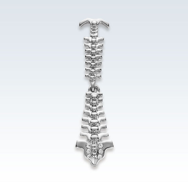 Orthopedic Spine Anatomy Silver Lapel Pin | ClinicalPosters
