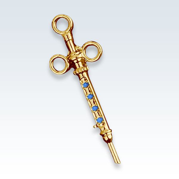 Phlebotomists Needle Gold Lapel Pin | ClinicalPosters